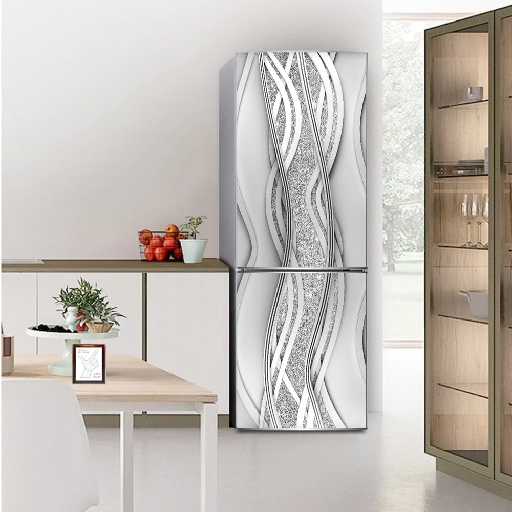 Modern Home Decor Refrigerator Wrap 3D Geometric Butterfly Flower ...