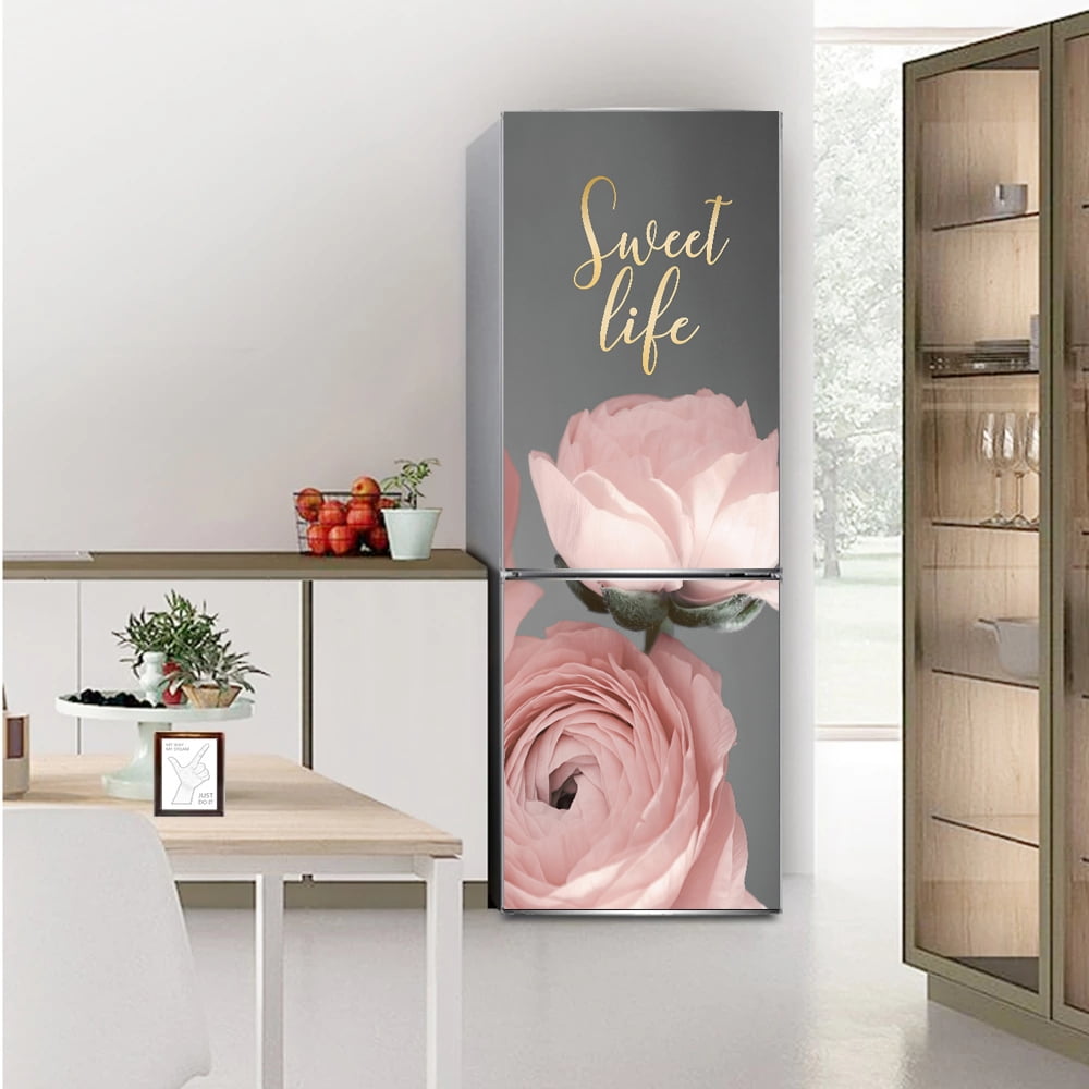 Modern Home Decor Refrigerator Wrap 3D Geometric Butterfly Flower ...