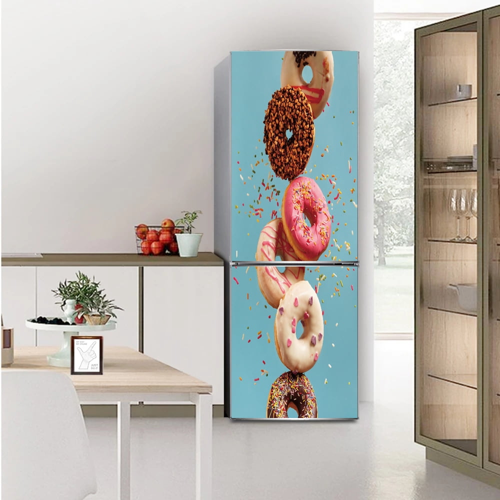 Modern Home Decor Refrigerator Wrap 3D Geometric Butterfly Flower ...