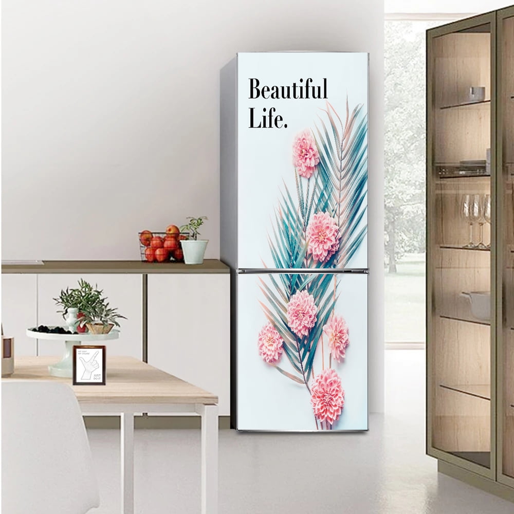 Modern Home Decor Refrigerator Wrap 3D Geometric Butterfly Flower ...