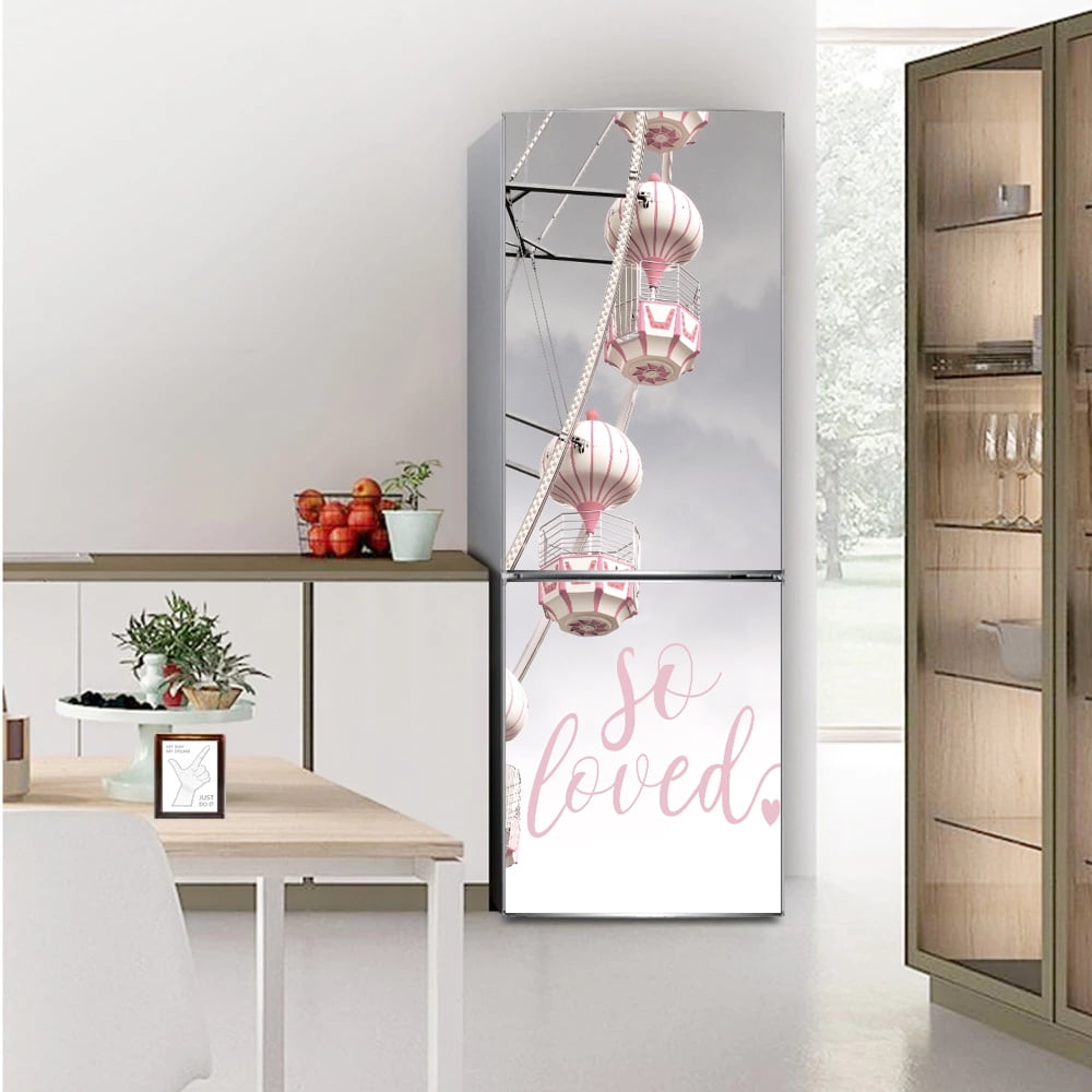 Modern Home Decor Refrigerator Wrap 3D Geometric Butterfly Flower ...