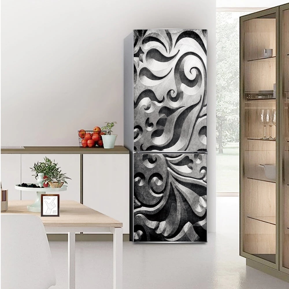 Modern Home Decor Refrigerator Wrap 3D Geometric Butterfly Flower ...