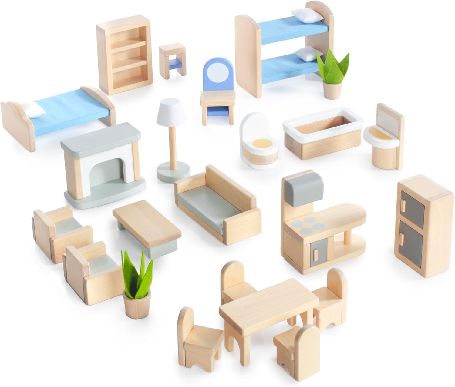 Modern Home Dollhouse Furniture - 24 pc. Set: Dollhouse Accessories ...