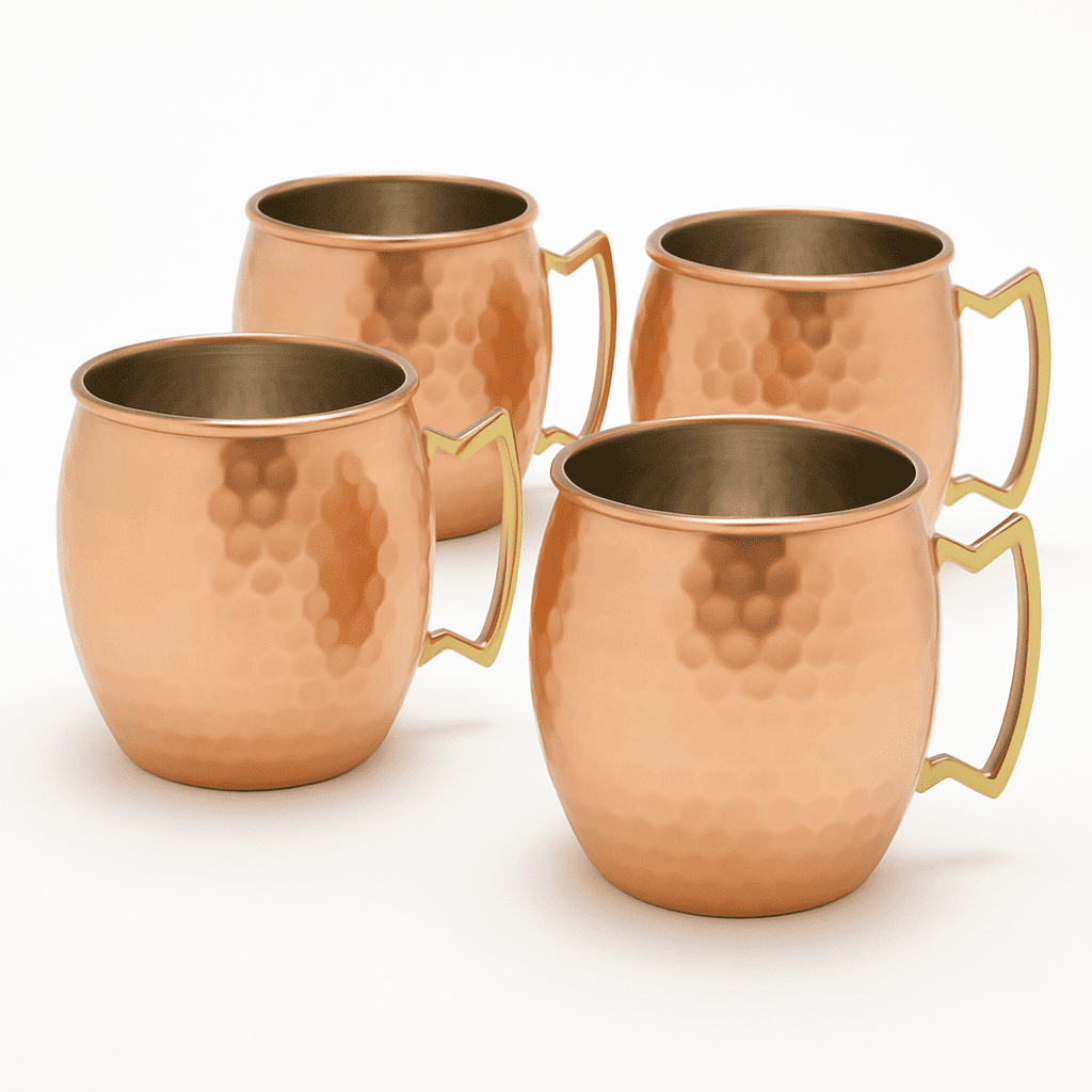 Modern Home Handmade 16oz Solid Copper Mule Mug – Nickel Lined Barrel ...