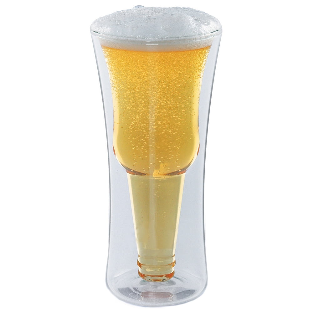 Modern Home Inverso Double Wall Borosilicate Inverted Beer Glass ...