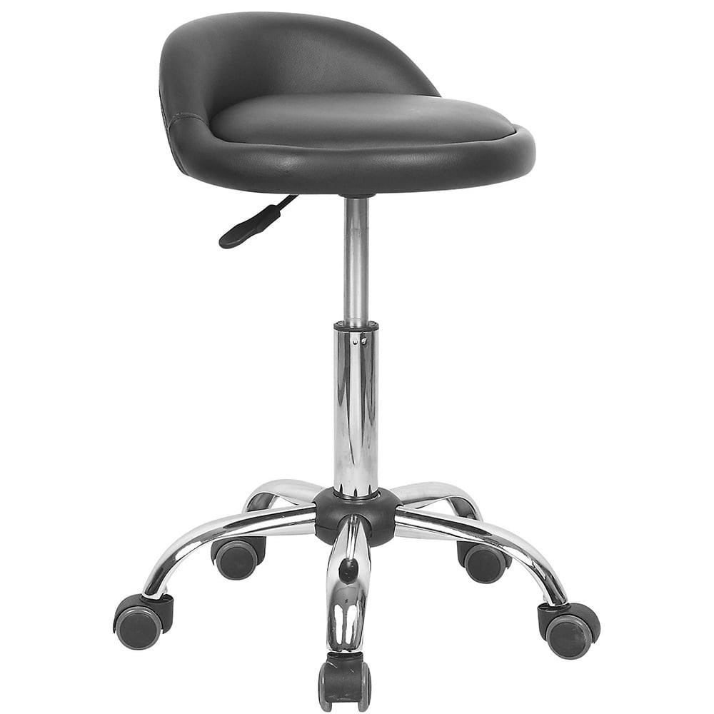 Modern Home Juno Adjustable Height Rolling Stool w/Wheels (Black ...