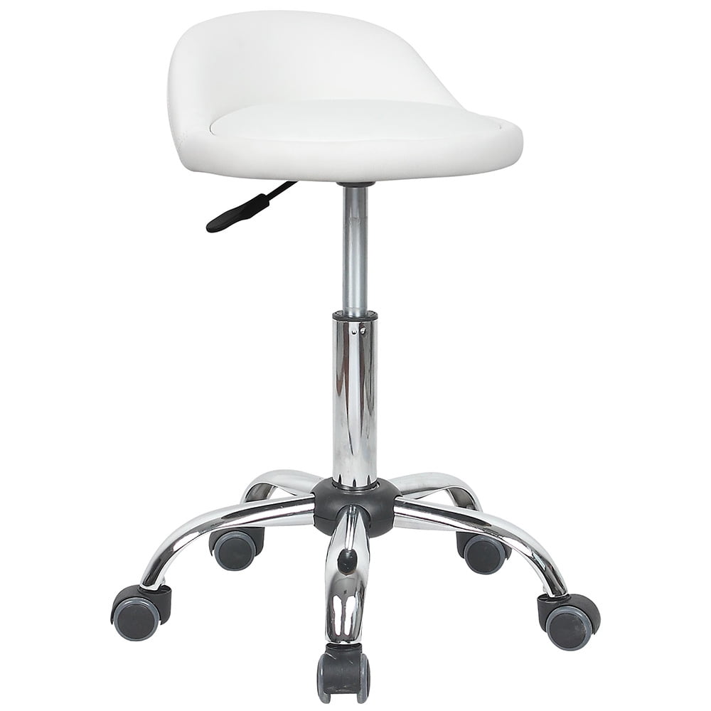 Modern Home Juno Adjustable Height Rolling Stool w/Wheels (Vanilla ...
