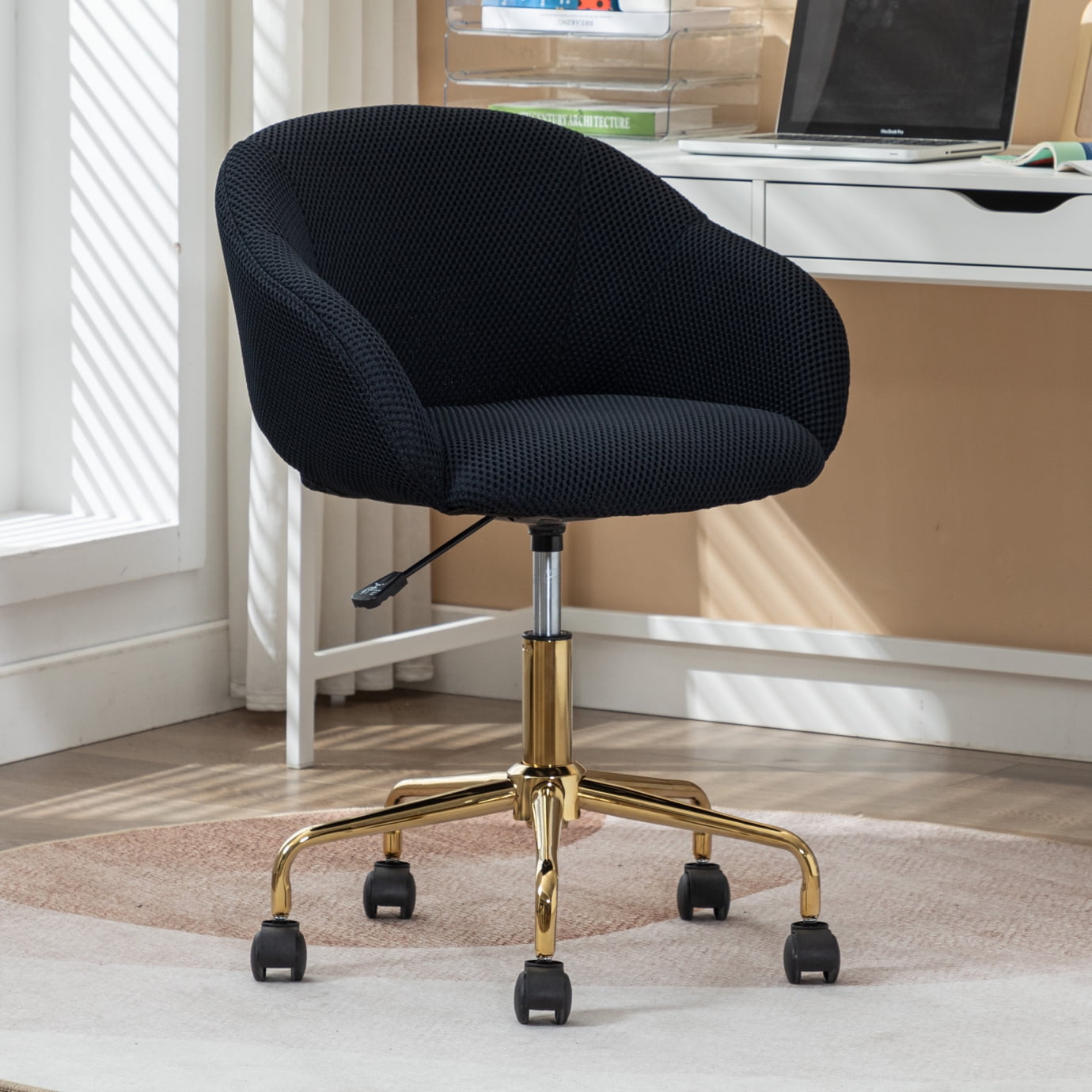 Modern Home Office Chair with 5 Universal Wheels, Mesh Fabric Swivel ...