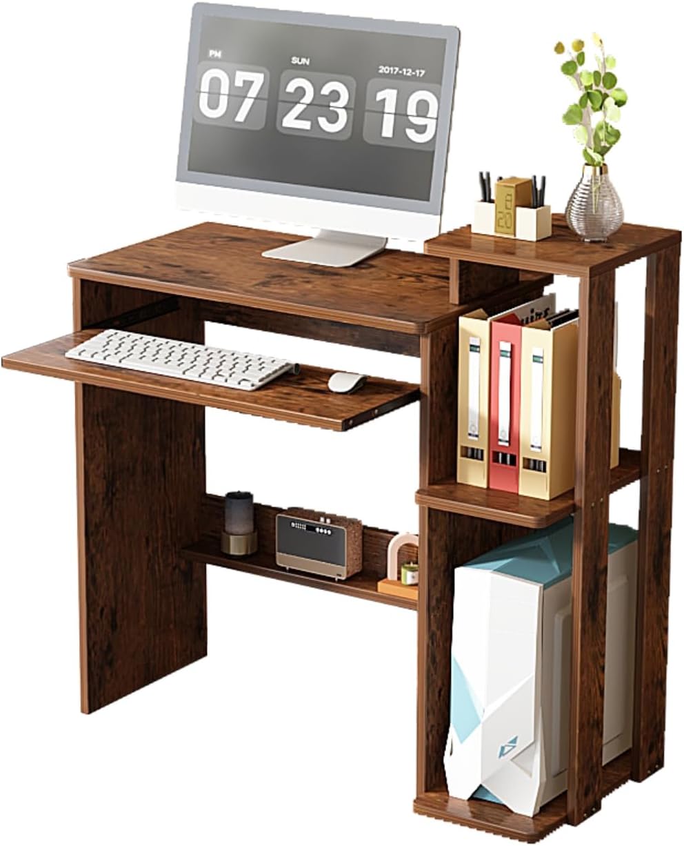 Modern Home Office Computer Desk with 4-Tier Storage Shelves,Study Desk ...