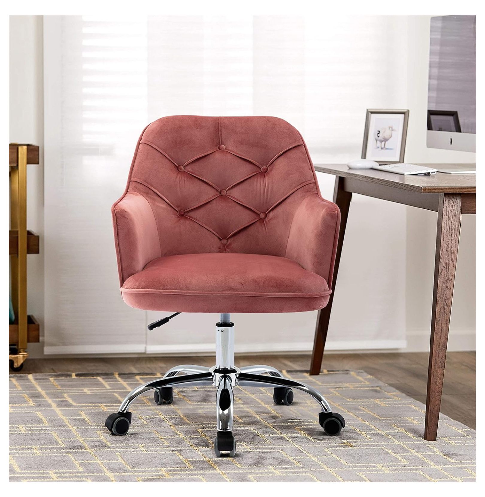 Modern Home Office Desk Chair, Adjustable Low Back Swivel Computer Task ...