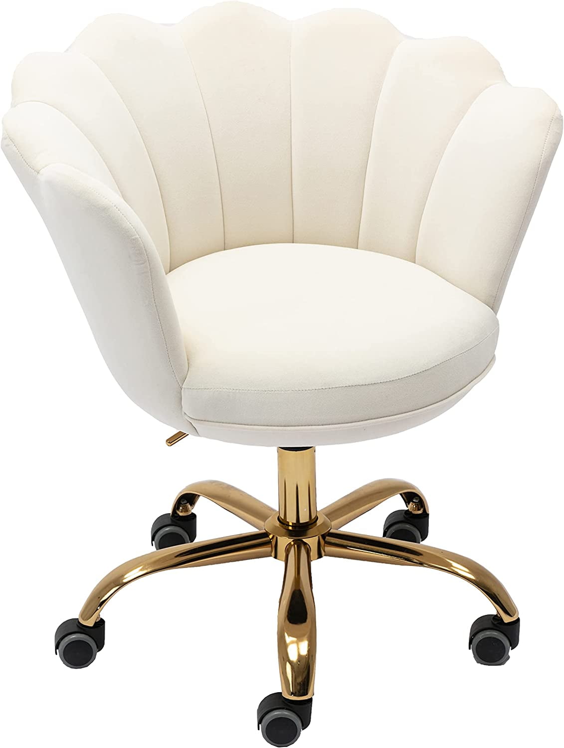 Modern Home Office Desk Task Chair with Swivel and Wheels, Velvet Olive ...