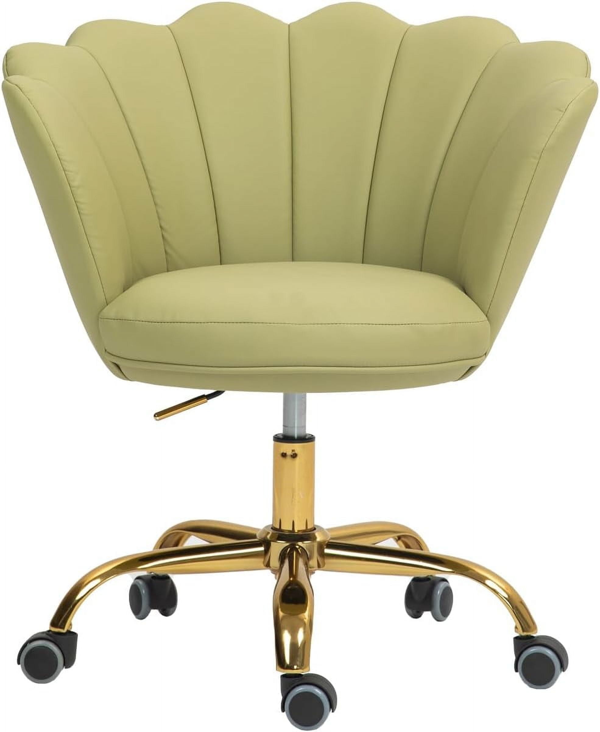 Modern Home Office Desk Task Chair with Swivel and Wheels, Velvet Olive ...