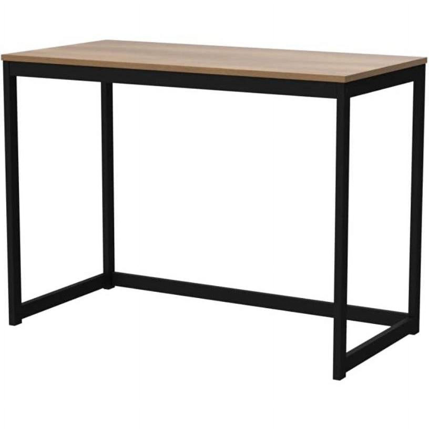 Modern Home Office Laptop Computer Desk Table with Black Metal Frame ...