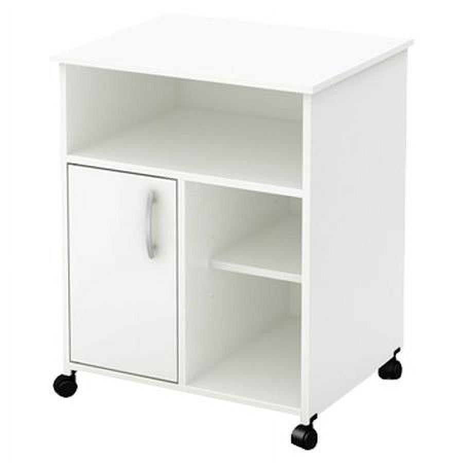 Modern Home Office Printer Stand Cart with Casters in White - Walmart.com