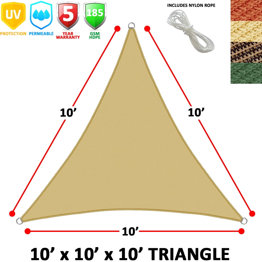 Modern Home Sail Shade Triangle (10' Sides) - Walmart.com
