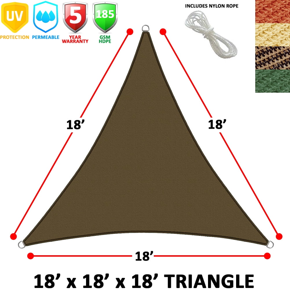 Modern Home Sail Shade Triangle (18' Sides) - Chocolate - Walmart.com