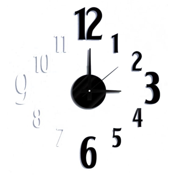 Modern Home Self Adhesive DIY 3D Wall Clock - Jackson - Walmart.com