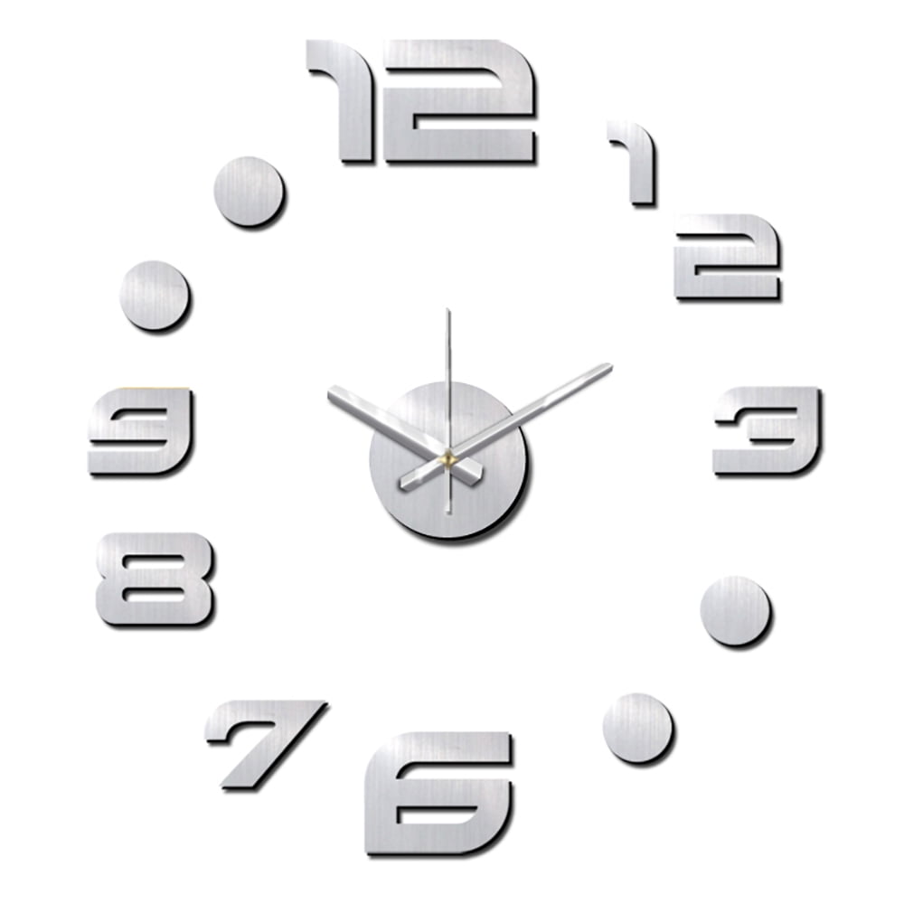 Modern Home Self Adhesive DIY 3D Wall Clock - Utopian Metallic ...