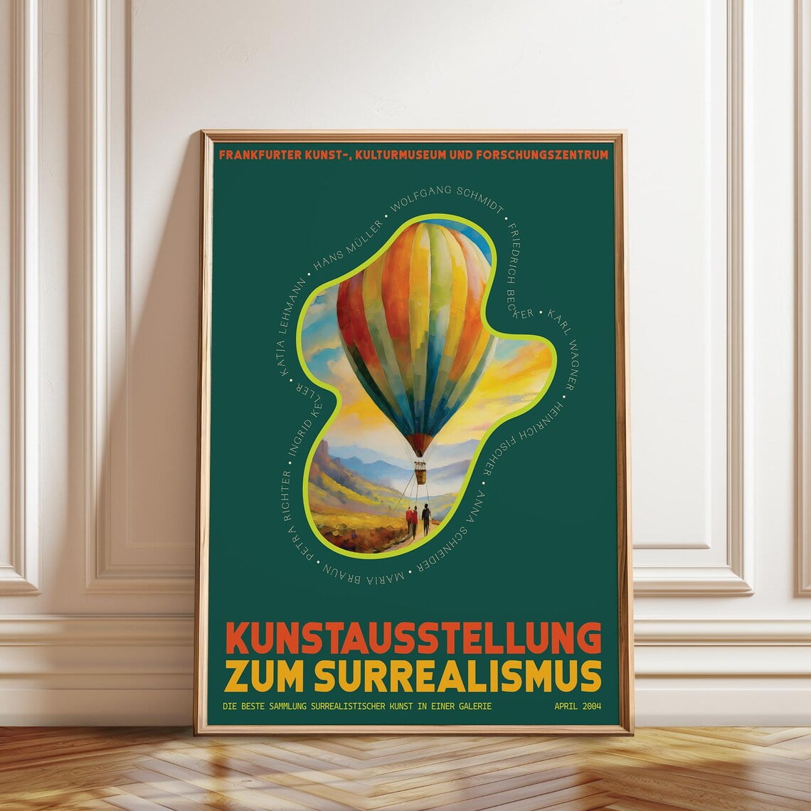 Modern Hot Air Balloon Wall Art - Surrealism Exhibition Poster For ...