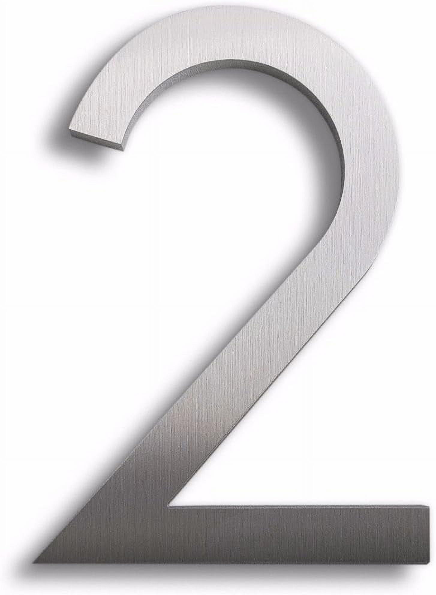 Modern House Numbers Brushed Aluminum Modern Font Number (Modern Font 2 ...