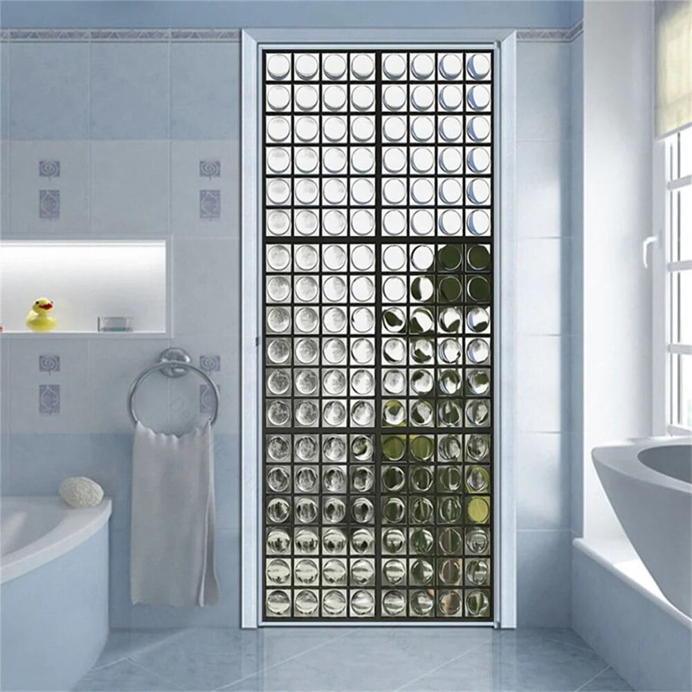 Modern Imitate 3D Metal Texture Pattern Door Sticker Abstract Art Mural ...