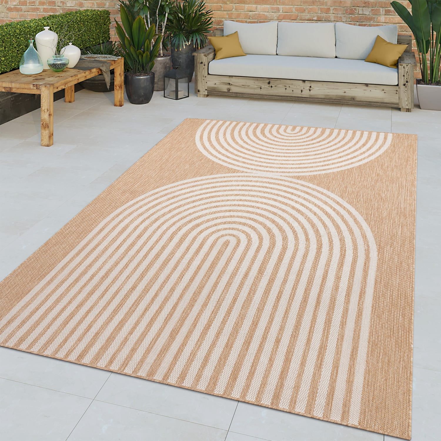 Modern In- & Outdoor Rug with Minimalistic Line Pattern - Walmart.com