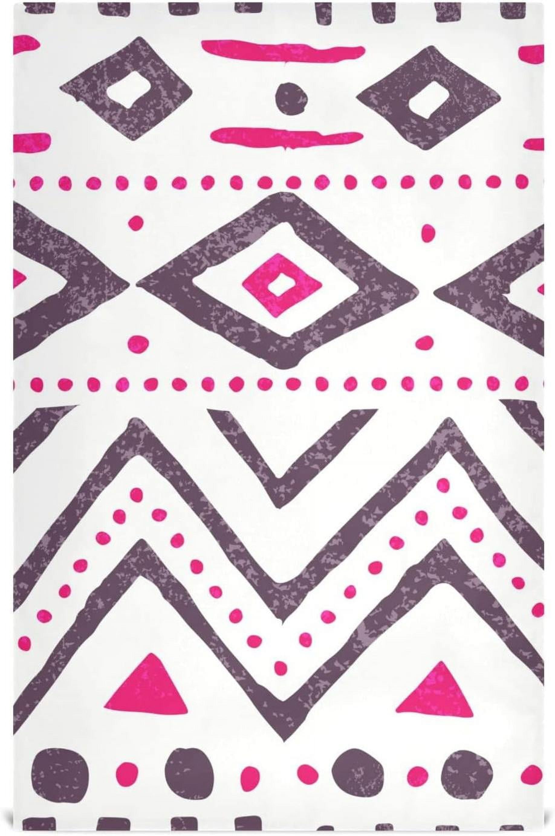 Modern Indian Symbol Tea Towels Set of 1 Stripe Chevron Kitchen Dish Cloth with Hanging Loop, 18 ...