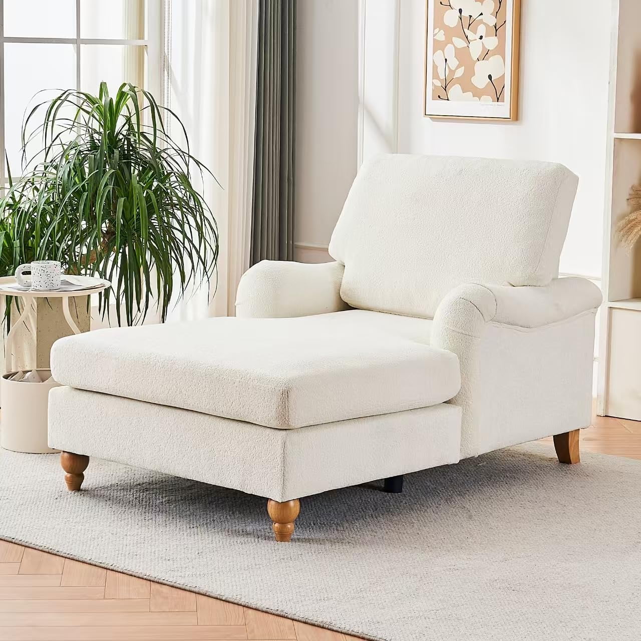 Modern Indoor Chaise Lounge with Adjustable Backrest, Mid-Century ...