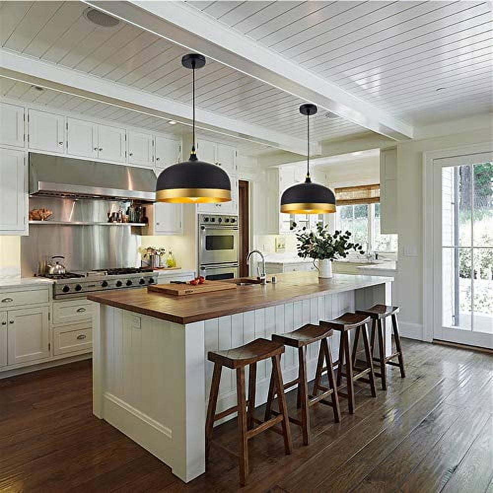 Modern Indoor Lighting Saturn Gold & Black Pendant Light Kitchen Island ...