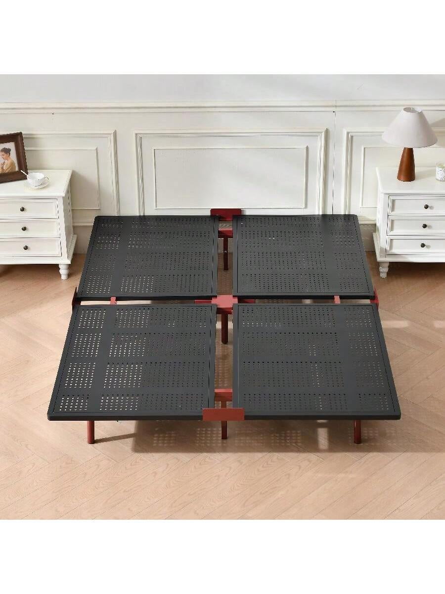 Modern Industrial Metal Platform Bed Frame, 4 Rectangular Metal Panels ...