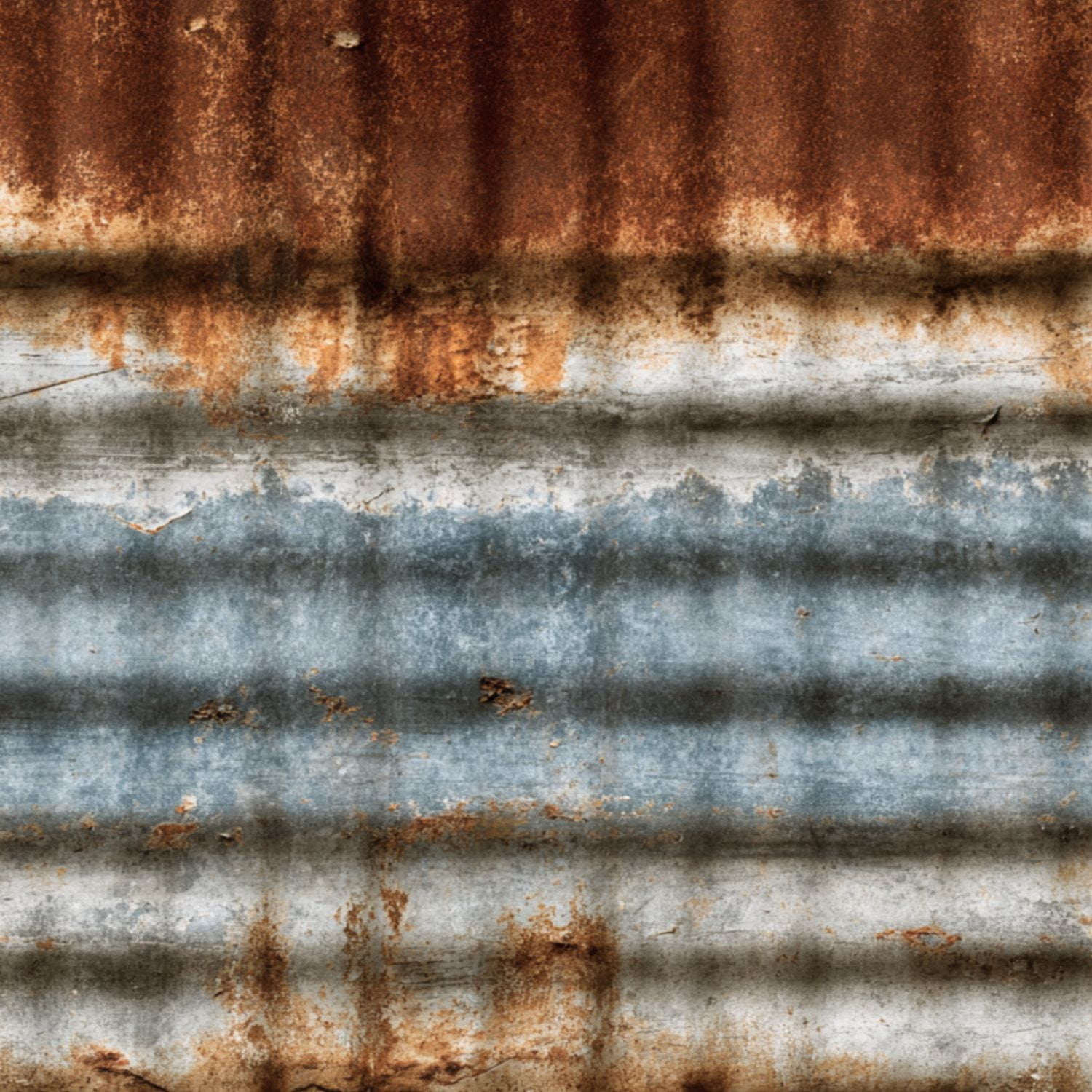 Modern Industrial Rusty Corrugated Metal Texture Blue Gray Brown ...