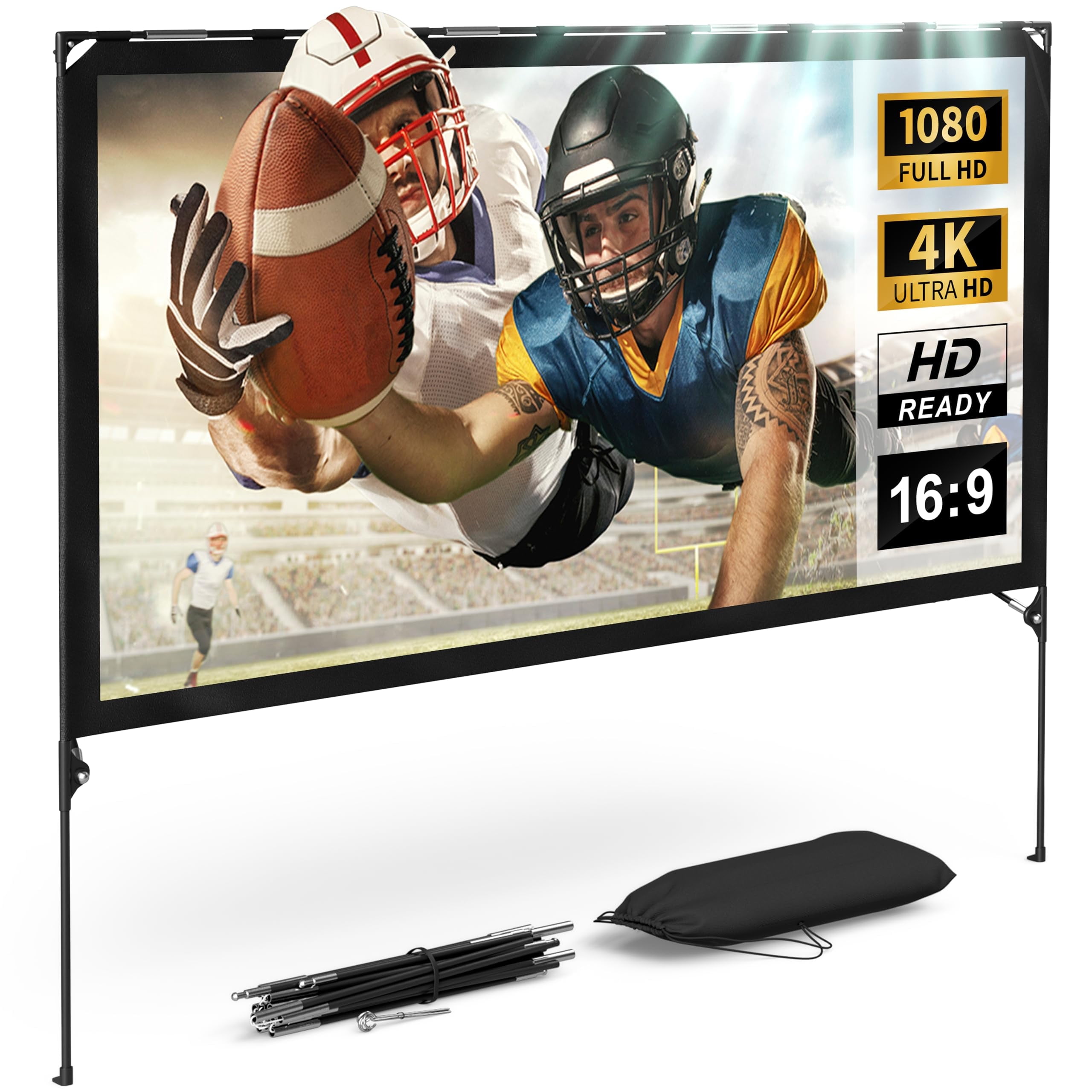 Modern Innovations 80 Inch HD Outdoor Movie Screen, Portable Outdoor ...