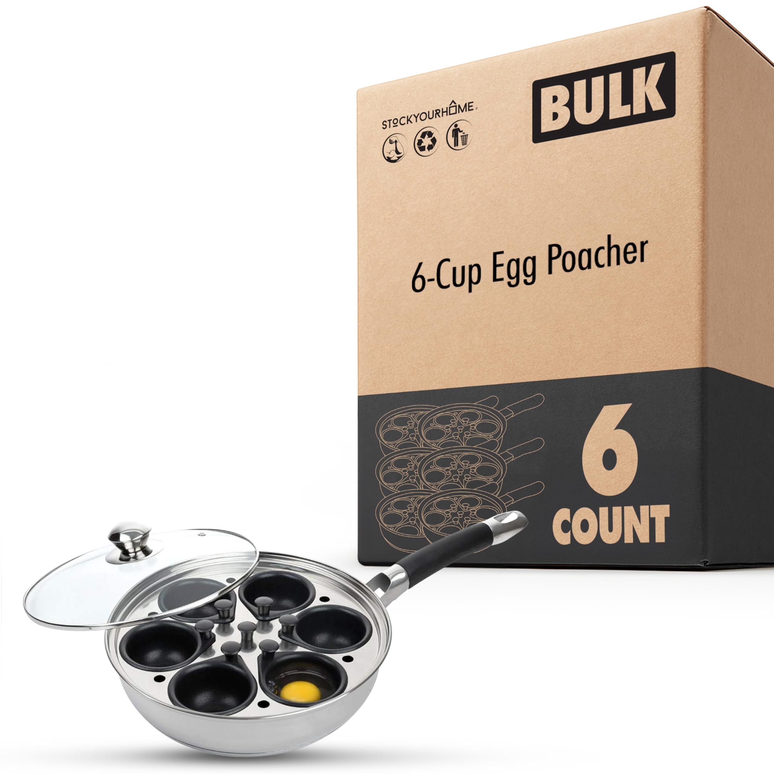 Modern Innovations Egg Poacher Pan Nonstick Stainless Steel Poached Egg ...