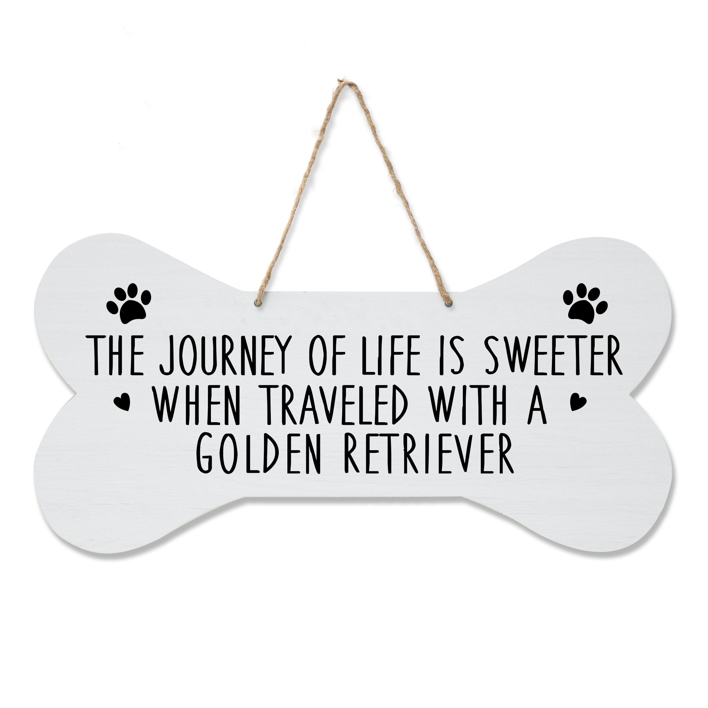 Modern Inspirational Memorial Wooden Golden Retriever 8x16in Dog Bone ...