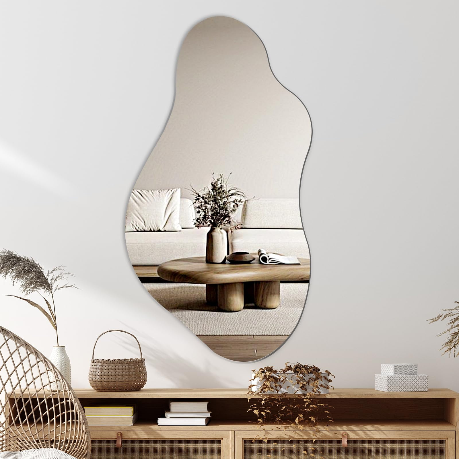 Modern Irregular Wall Mirror, 19.6 * 35.4 Inch, Asymmetrical Mirror ...