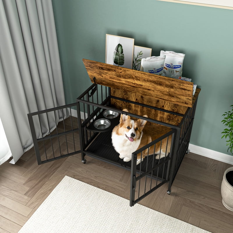 Modern Kennel Dogs room up to 60 LB, Dog crate furniture with Multi ...