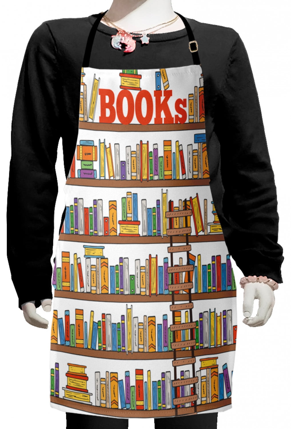 Modern Kids Apron, Library Bookshelf a Ladder School Education Campus ...