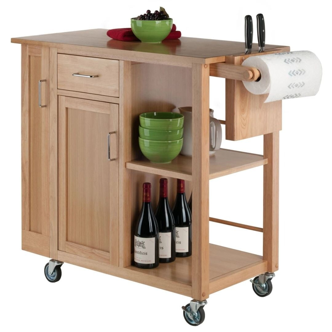 Modern Kitchen Cart, Natural - Walmart.com