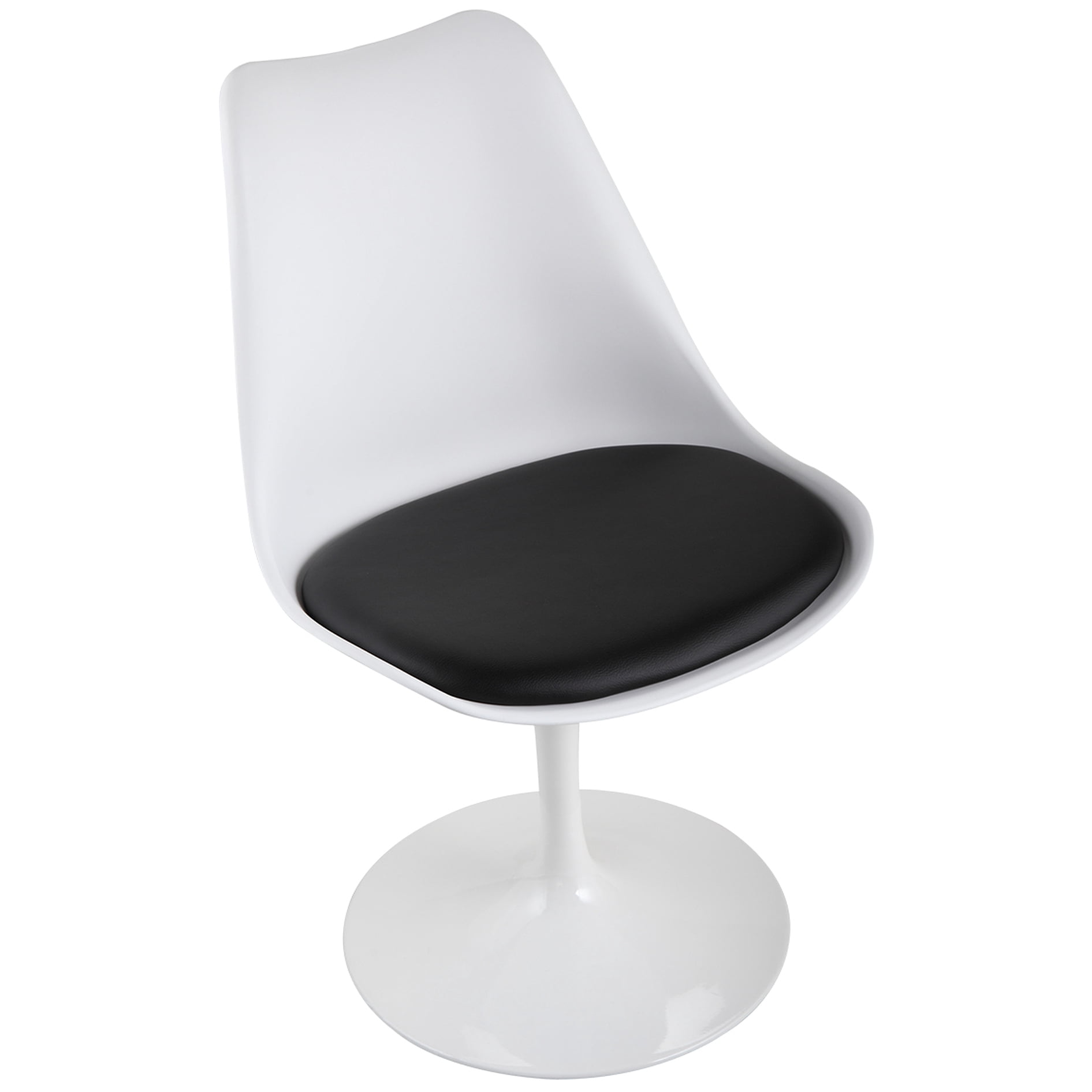Modern Kitchen Chair, White And Black, Swivel Feature, Cushioned Seat ...
