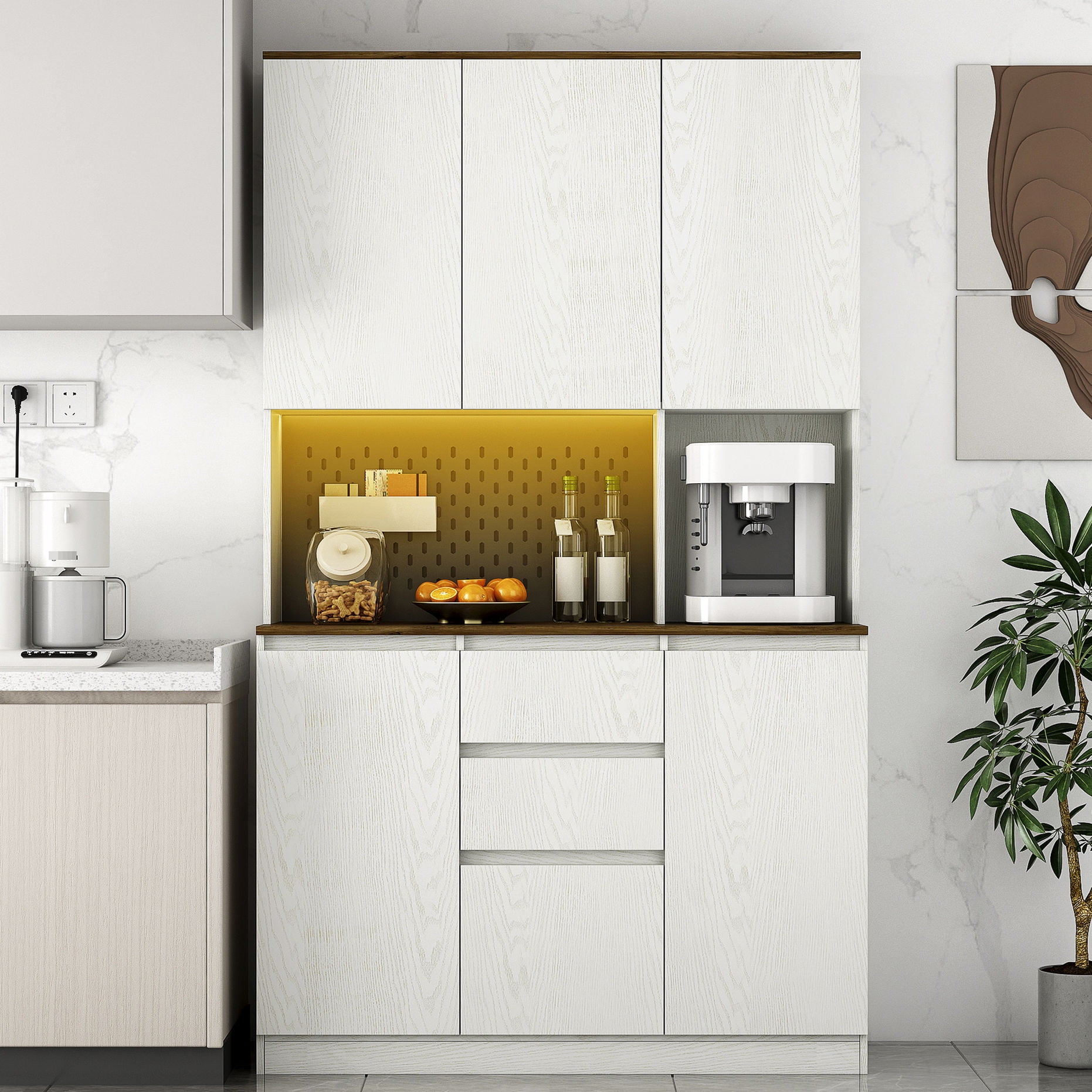 Modern Kitchen Charging Cabinet | Charge Electronics in Kitchen, Dining ...