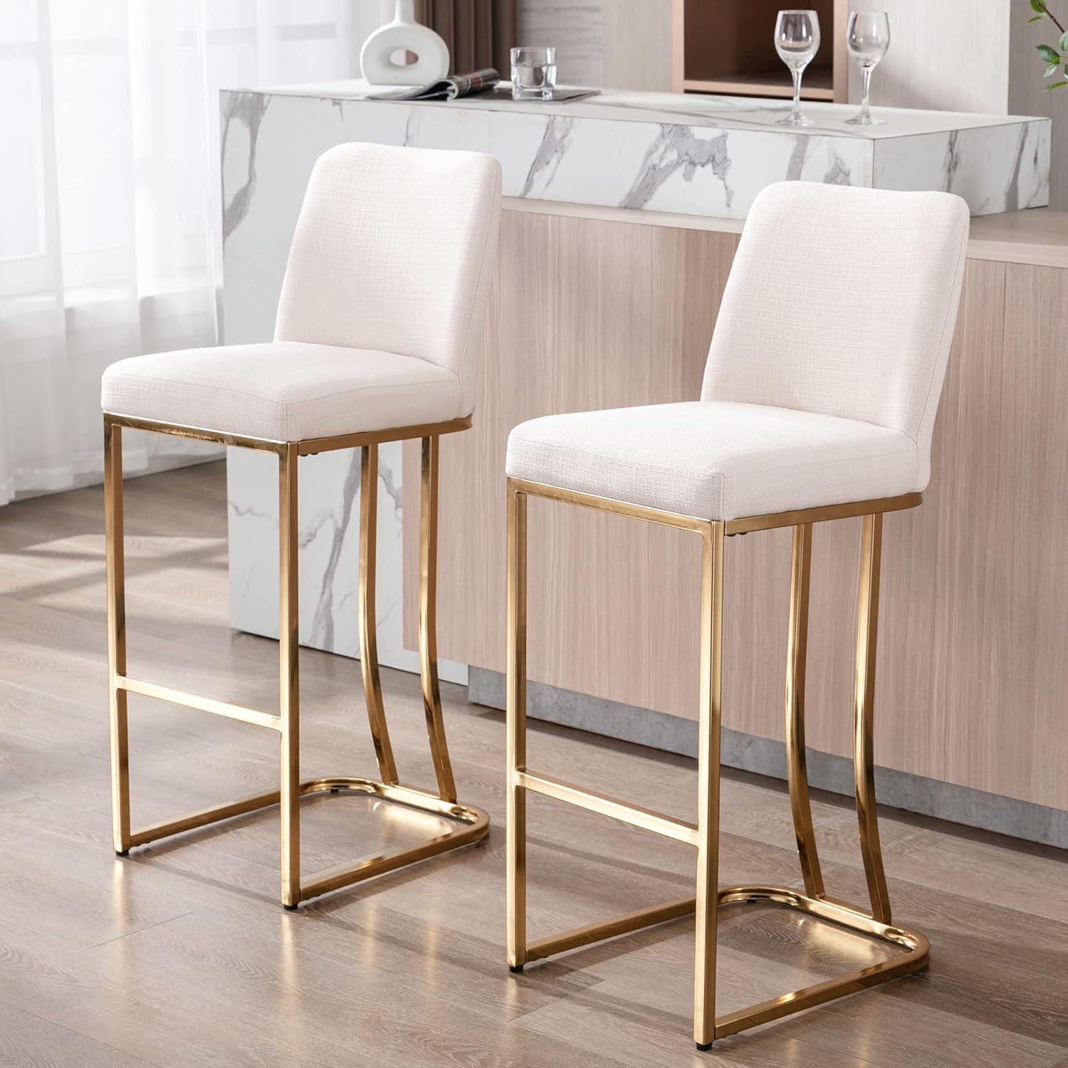 Modern Kitchen Counter Height Bar Stools Set of 2, 30 Inch Line ...