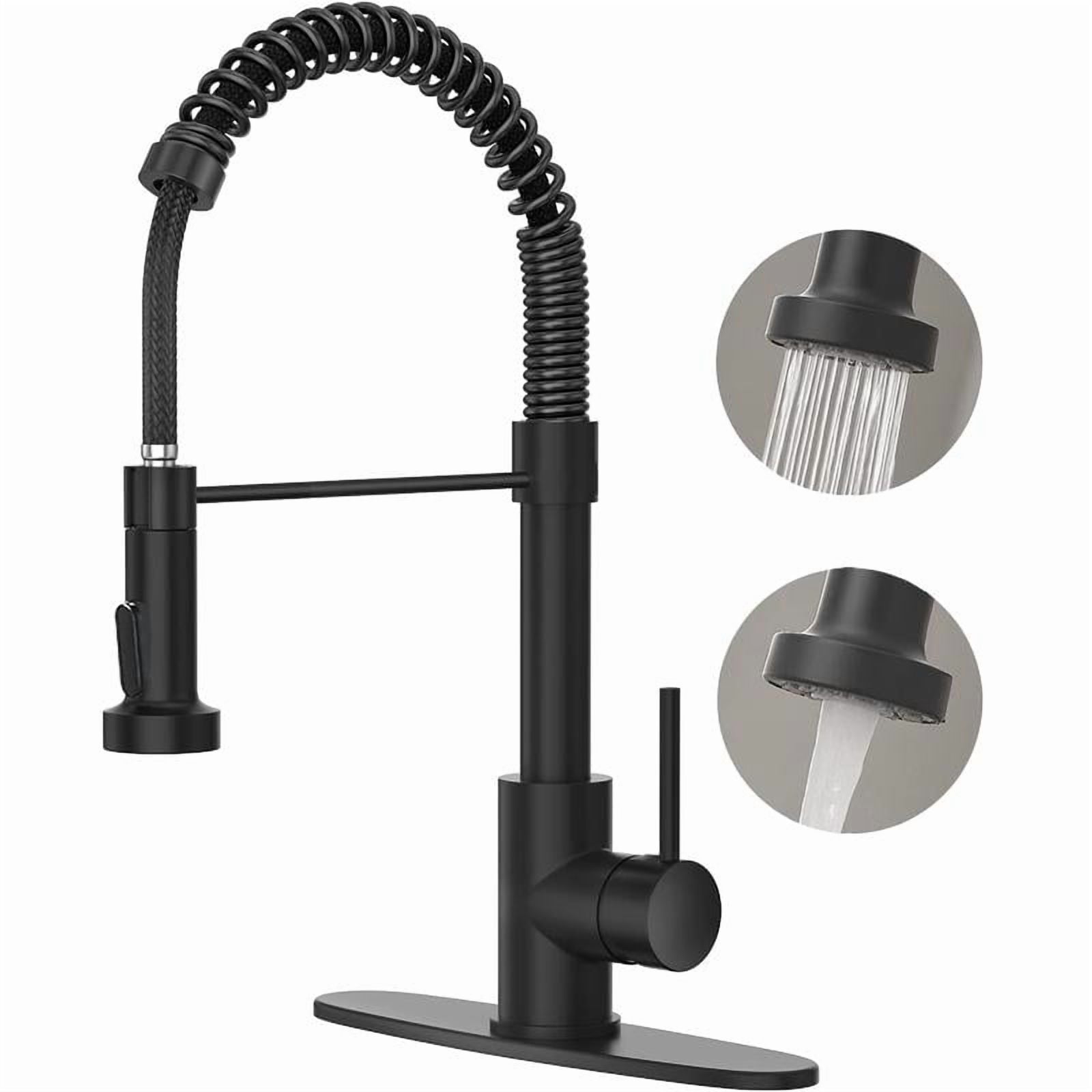 Modern Kitchen Faucet with Pull Down Sprayer Brushed Nickel Single ...