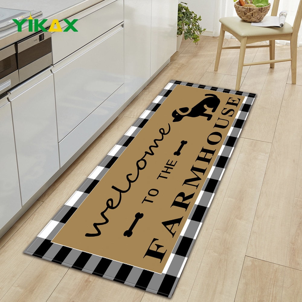 Modern Kitchen Floor Mat Coffee Pattern Home Hallway Entrance Doormat ...