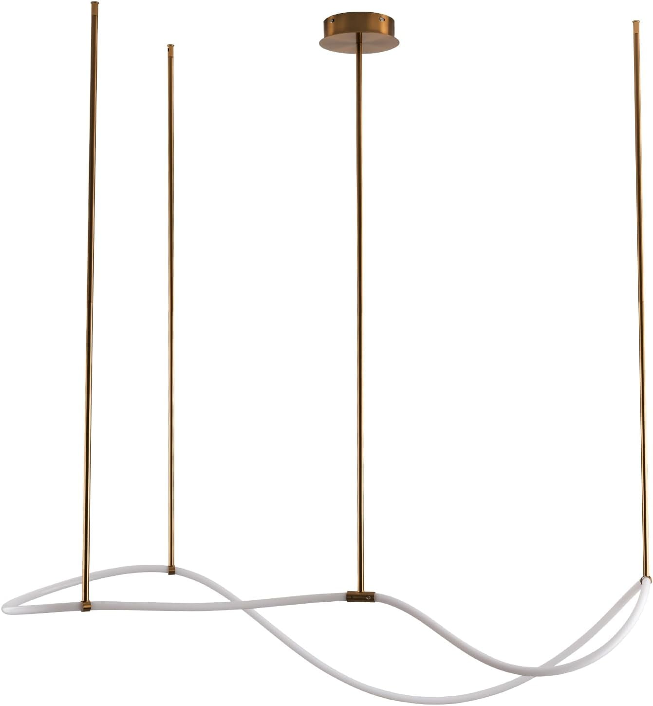 LED Modern Music Symbol Pendant Light, 4500K Acrylic Linear Adjustable ...