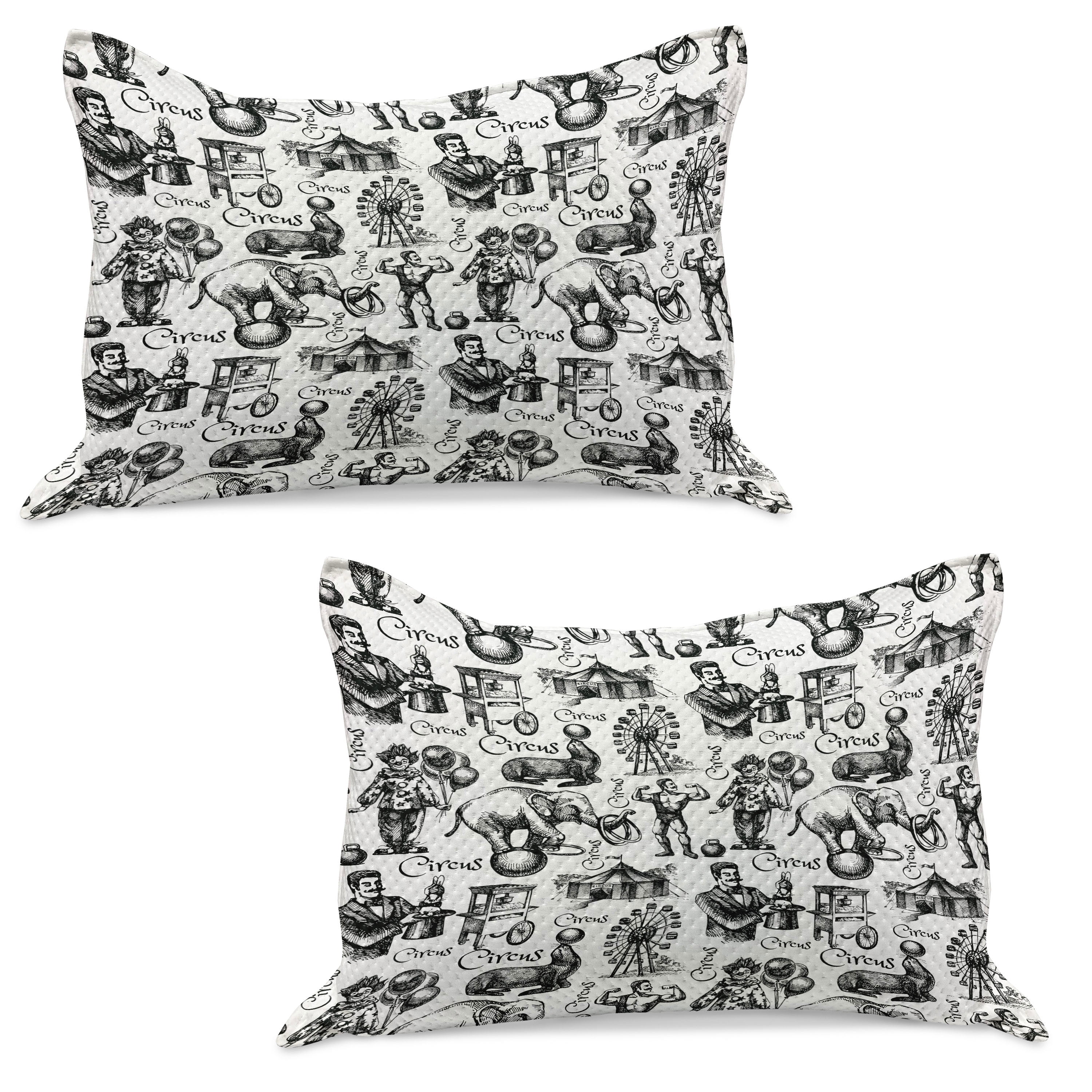 Modern Knitted Quilt Pillowcover Set of 2, Circus Words and Themed ...