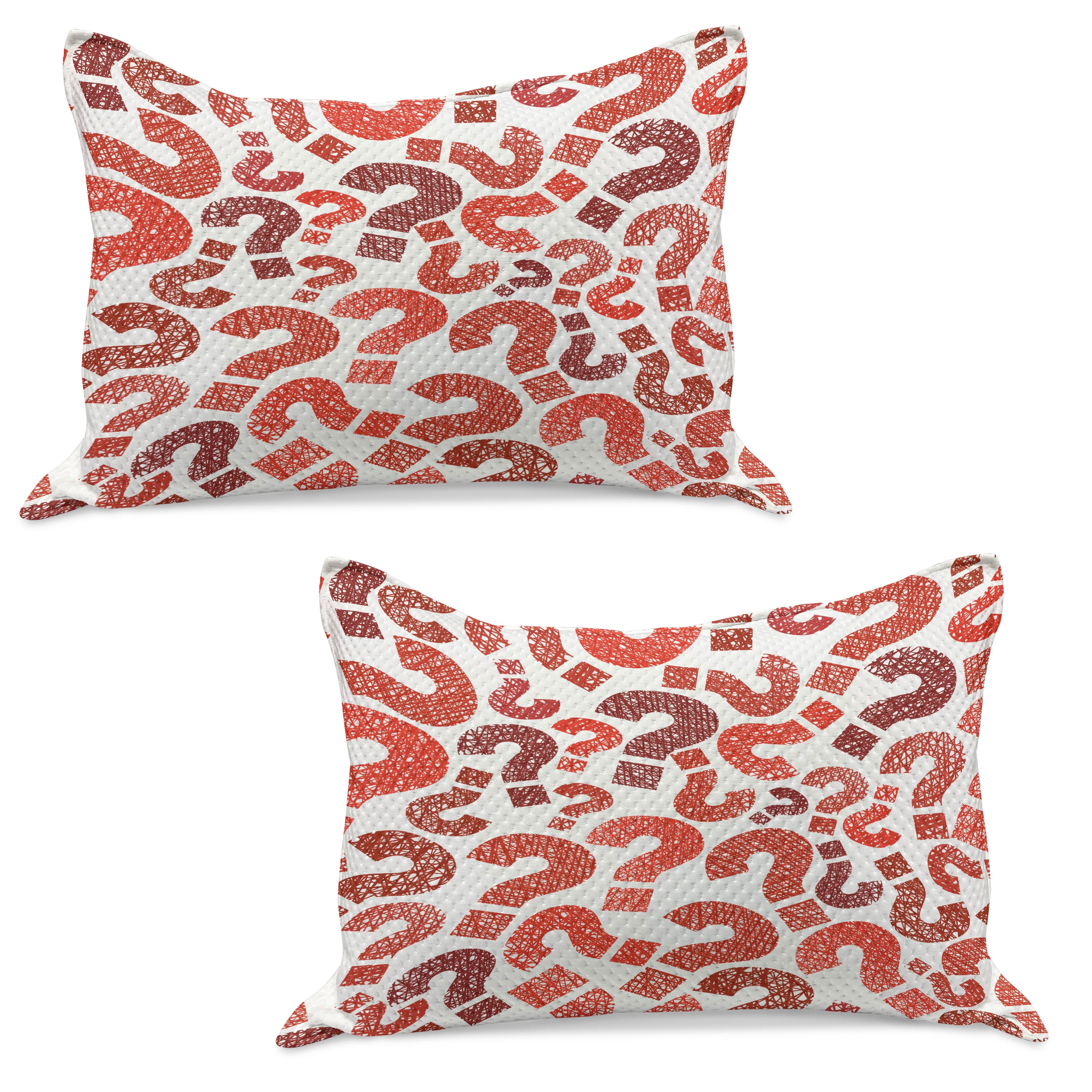 Modern Knitted Quilt Pillowcover Set of 2, Question Marks Pattern ...