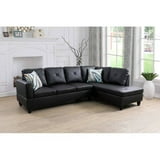 Modern L-Shape Sectional Sofa for Living Room, Modular Leather Sleeper ...