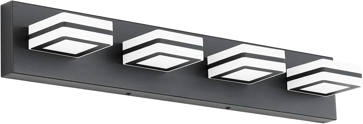 Modern LED Bathroom Vanity Lights 4 Lights LED Black Bathoom Wall ...