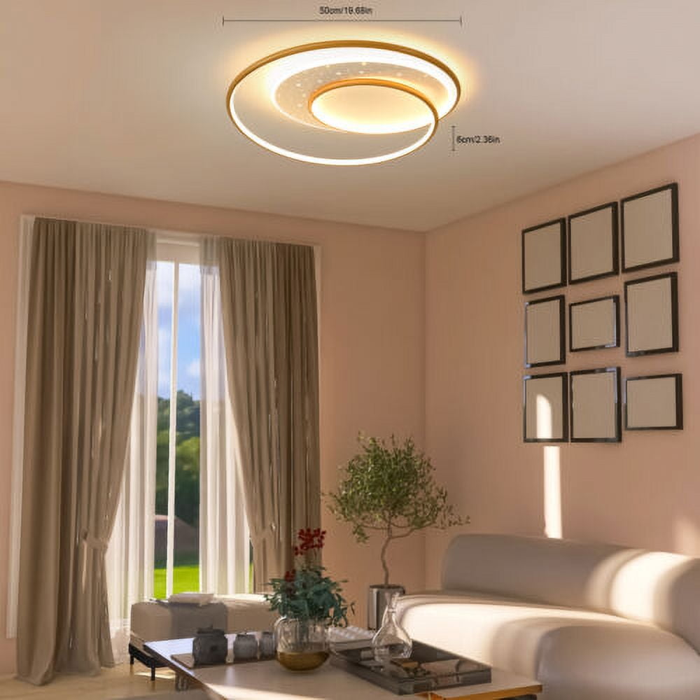 Modern LED Ceiling Dimmable Light Lamp Fixture Flush Mount with Remote ...