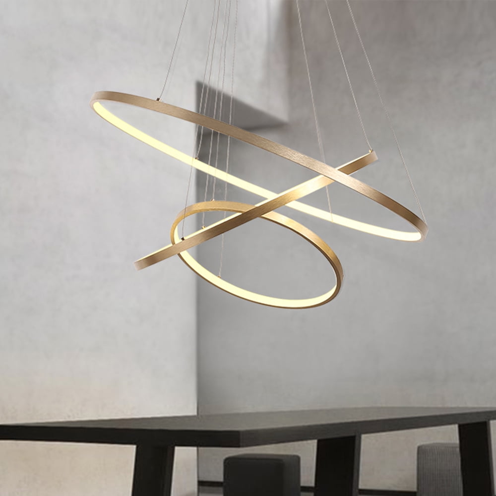 Modern LED Ceiling Lamp Adjustable Circular Ring Chandelier Lamp Gold ...